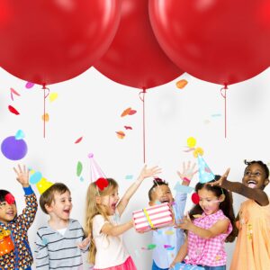 Prextex Red Giant Balloons - 8 Jumbo 36 Inch Red Balloons for Photo Shoot, Wedding, Baby Shower, Birthday Party and Event Decoration - Strong Latex Big Round Balloons - Helium Quality