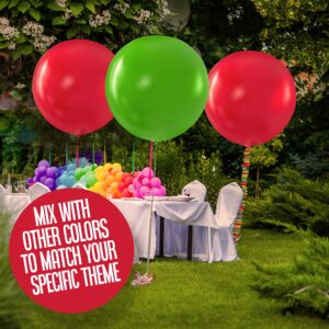 Prextex Red Giant Balloons - 8 Jumbo 36 Inch Red Balloons for Photo Shoot, Wedding, Baby Shower, Birthday Party and Event Decoration - Strong Latex Big Round Balloons - Helium Quality