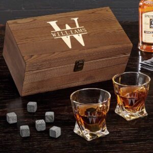 personalized twist whiskey glasses set (custom product)