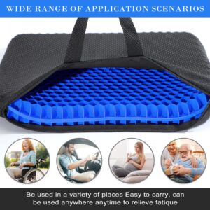 Gel Seat Cushion, Cooling seat Cushion Thick Big Breathable Honeycomb Design Absorbs Pressure Points Seat Cushion with Non-Slip Cover Gel Cushion for Office Chair Home Car seat Cushion for Wheelchair