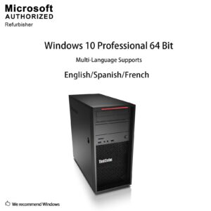 Lenovo ThinkStation P310 Tower Desktop PC, Intel Quad Core i7 6700 up to 4.0GHz, 16G DDR4, 1T SSD, WiFi, BT 4.0, DVD, Windows 10 Pro 64-Multi-Language Support English/Spanish/French(Renewed)