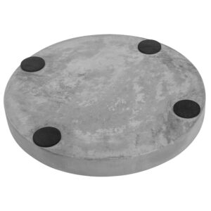 MyGift 11-inch Modern Gray Concrete Round Bathroom Vanity Tray, Cologne and Perfume Tray for Dresser Top