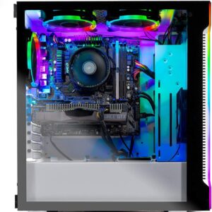 Skytech Archangel Gaming Computer PC Desktop – RYZEN 5 2600X 6-Core 3.6 GHz, GTX 1660 6G, 500GB SSD, 16GB DDR4 3000MHz, RGB Fans, Windows 10 Home