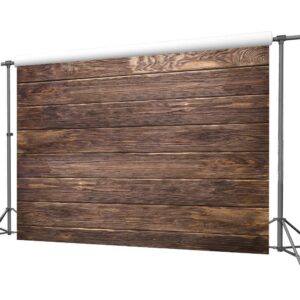 LYWYGG 10x8ft Thin Vinyl Brown Wood Backdrop Photographers Retro Wood Wall Background Cloth Seamless CP-19-1008