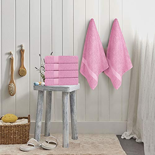 Utopia Towels 6 Pack Medium Bath Towel Set, 100% Ring Spun Cotton (24 x 48 Inches) Medium Lightweight and Highly Absorbent Quick Drying Towels, Premium Towels for Hotel, Spa and Bathroom (Pink)