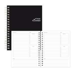 2022, blueline undated task planner, duvet laminated cover, black, 9.25" x 7.25", 270 pages (b310.81)