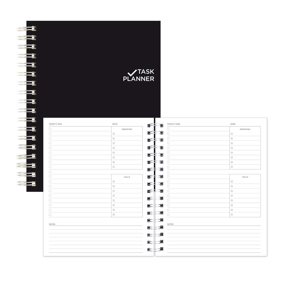 2022, Blueline Undated Task Planner, Duvet Laminated Cover, Black, 9.25" x 7.25", 270 Pages (B310.81)