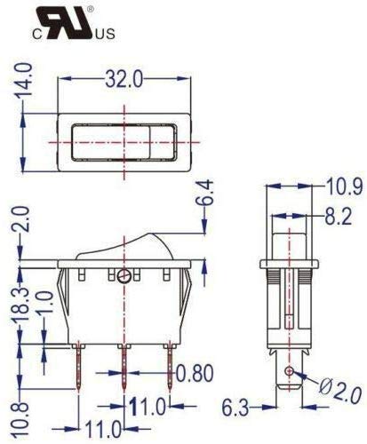 120927-24 120 Volt Rocker Switch Lighted On Off for FMI Desa Electric Fireplaces