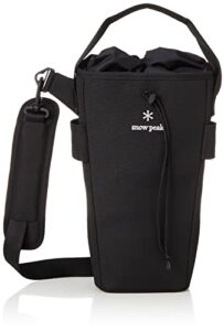 snow peak's stake shoulder bag, ug-450, polyester, pvc, nylon, eva, for carrying solid stakes, camping product, designed in japan, lifetime product guarantee, one size, black