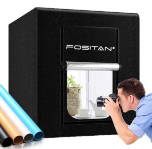 fositan photo box, photo light studio box 35"/90cm 126 led light photo shooting tent table top photography lighting kit with 4 background paper and cri95+ for photography