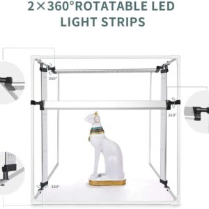 FOSITAN Photo Box, Photo Light Studio Box 35"/90cm 126 LED Light Photo Shooting Tent Table Top Photography Lighting Kit with 4 Background Paper and CRI95+ for Photography