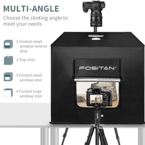 FOSITAN Photo Box, Photo Light Studio Box 35"/90cm 126 LED Light Photo Shooting Tent Table Top Photography Lighting Kit with 4 Background Paper and CRI95+ for Photography