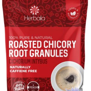 Chicory Root Roasted Granules, 1 Pound, Chicory Coffee (Inulin, Prebiotic Dietary Fiber) Rich Flavor, Caffeine Free, Natural Tea and Coffee Substitute, Keto, Kosher