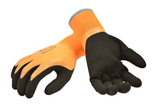 Deerskin or Waterproof Cold Weather Work Gloves Double Coated Windproof HPT Plam and Fingers Acrylic Terry inner