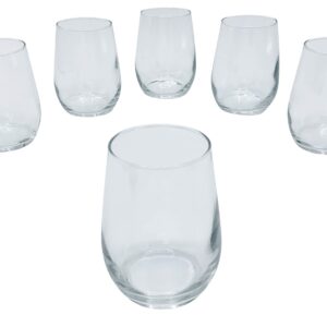 6 OZ MINI TESTER Libbey Stemless Wine Drinking Glasses/Glass 260/Set of 6/Glassware Cocktail Bar Party