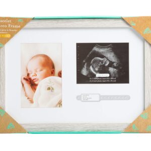 Kate & Milo Rustic Bracelet ID and Sonogram Frame, Rustic Pregnancy Keepsake Picture Frame, Gender-Neutral Nursery Décor