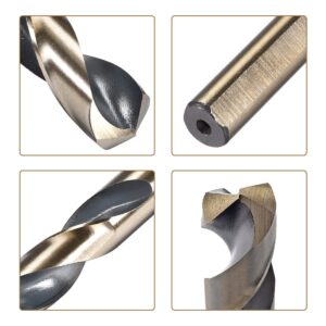 uxcell Reduced Shank Twist Drill Bits 17mm High Speed Steel 4341 with 10mm (3/8") Shank for Stainless Steel Alloy Metal Plastic Wood