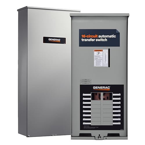 Generac RXG16EZA3 16-Circuit 100 Amp ATS - NEMA 3 CUL: Reliable Transfer Switch with Integrated Load Center for Essential Circuit Backup