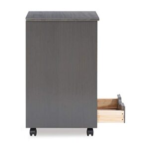 Linon Callie Multipurpose Eight Drawer Dresser Wood Rolling File Cabinet Storage Cart in Gray