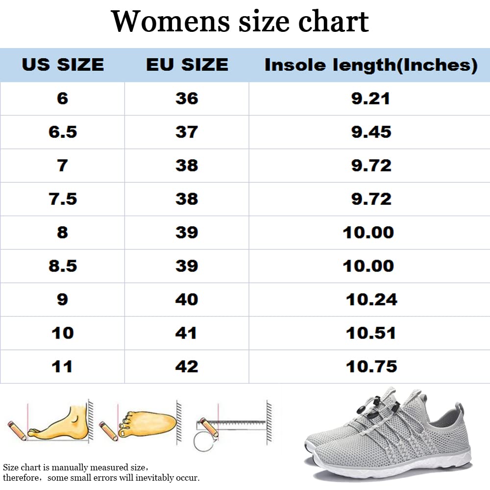 DLGJPA Women's Lightweight Quick Drying Water Shoes for Beach or Water Sports Slip On Walking Shoes LightGrey 8.5