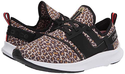 New Balance Women's Fuelcore Nergize Classic Sport V1 Sneaker, Leopard/Black, 5 Wide US