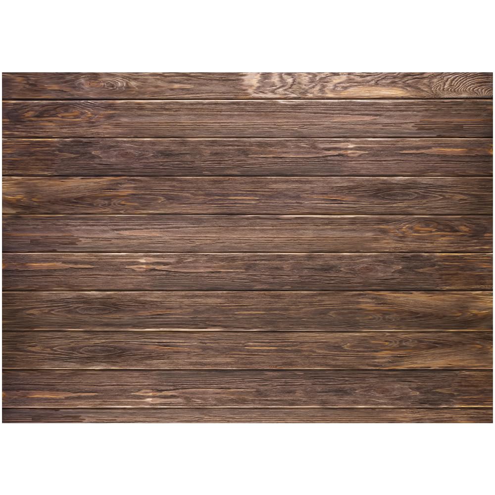 LYWYGG 10x10ft Thin Vinyl Brown Wood Backdrop Photographers Retro Wood Wall Background Cloth Seamless CP-19-1010