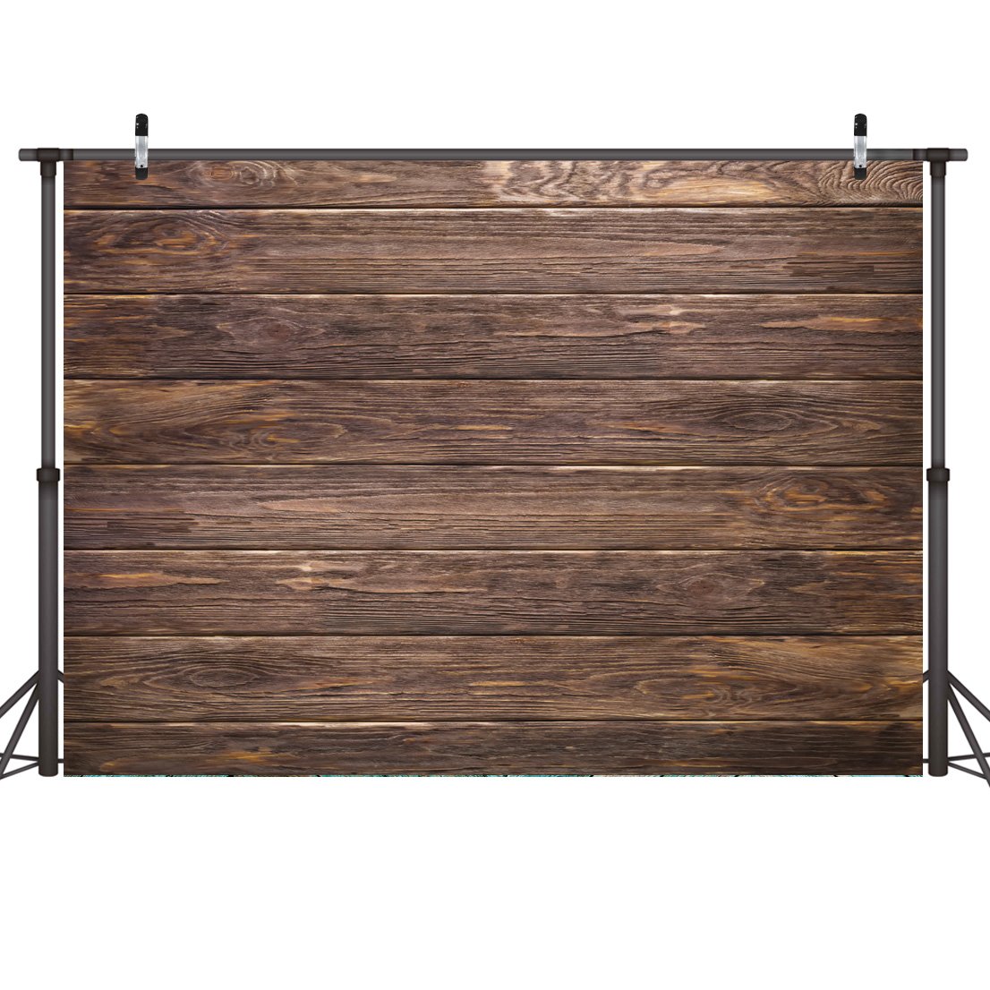 LYWYGG 10x10ft Thin Vinyl Brown Wood Backdrop Photographers Retro Wood Wall Background Cloth Seamless CP-19-1010