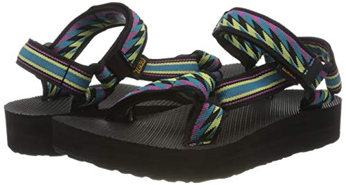 Teva Women's Ankle Strap Wedge Sandal, Bolt Retro, women 6