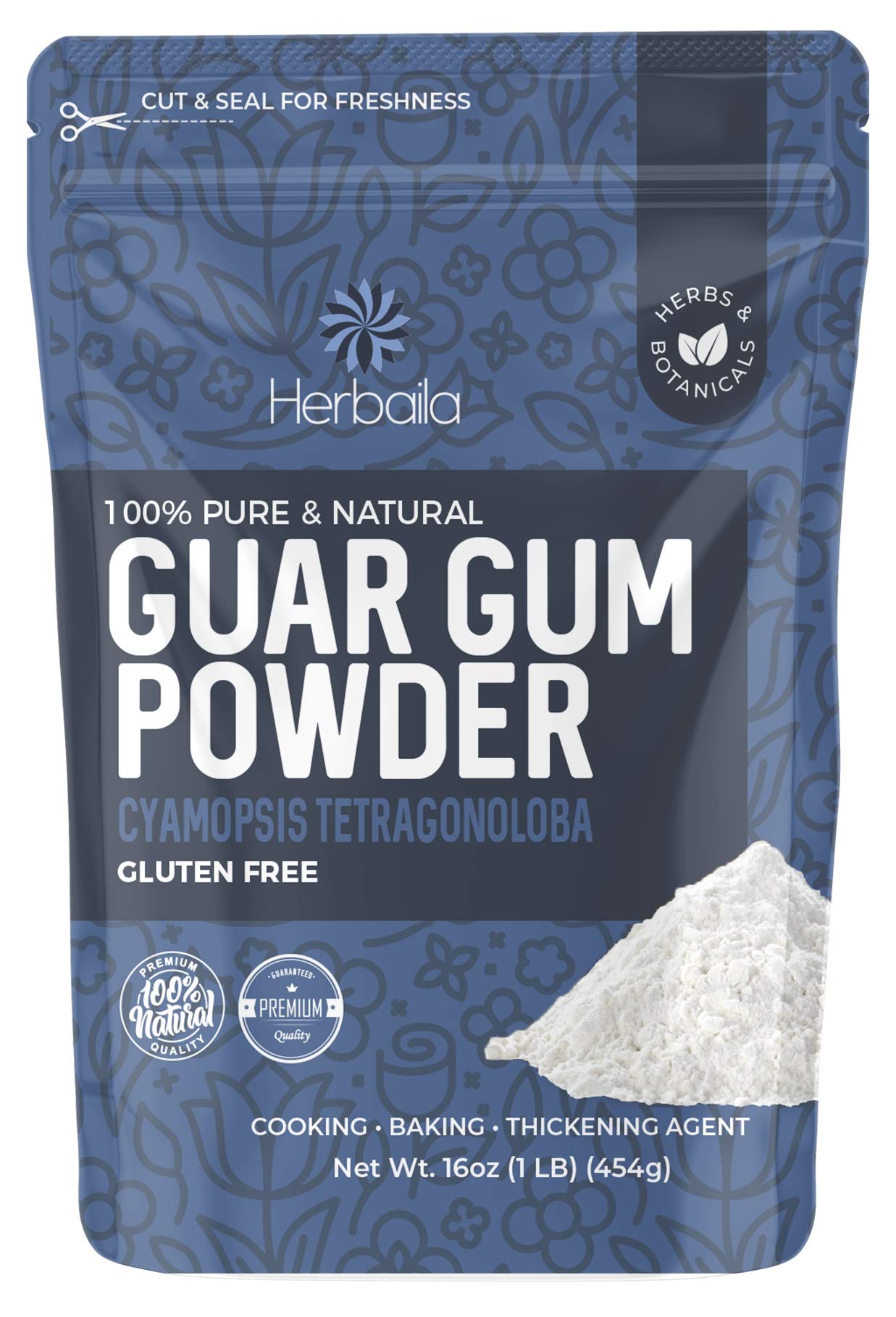 Guar Gum Powder, 16oz, 1 Lb, Gluten Free, Baking Thickener & Binder, Food Grade, Keto Friendly, non-GMO