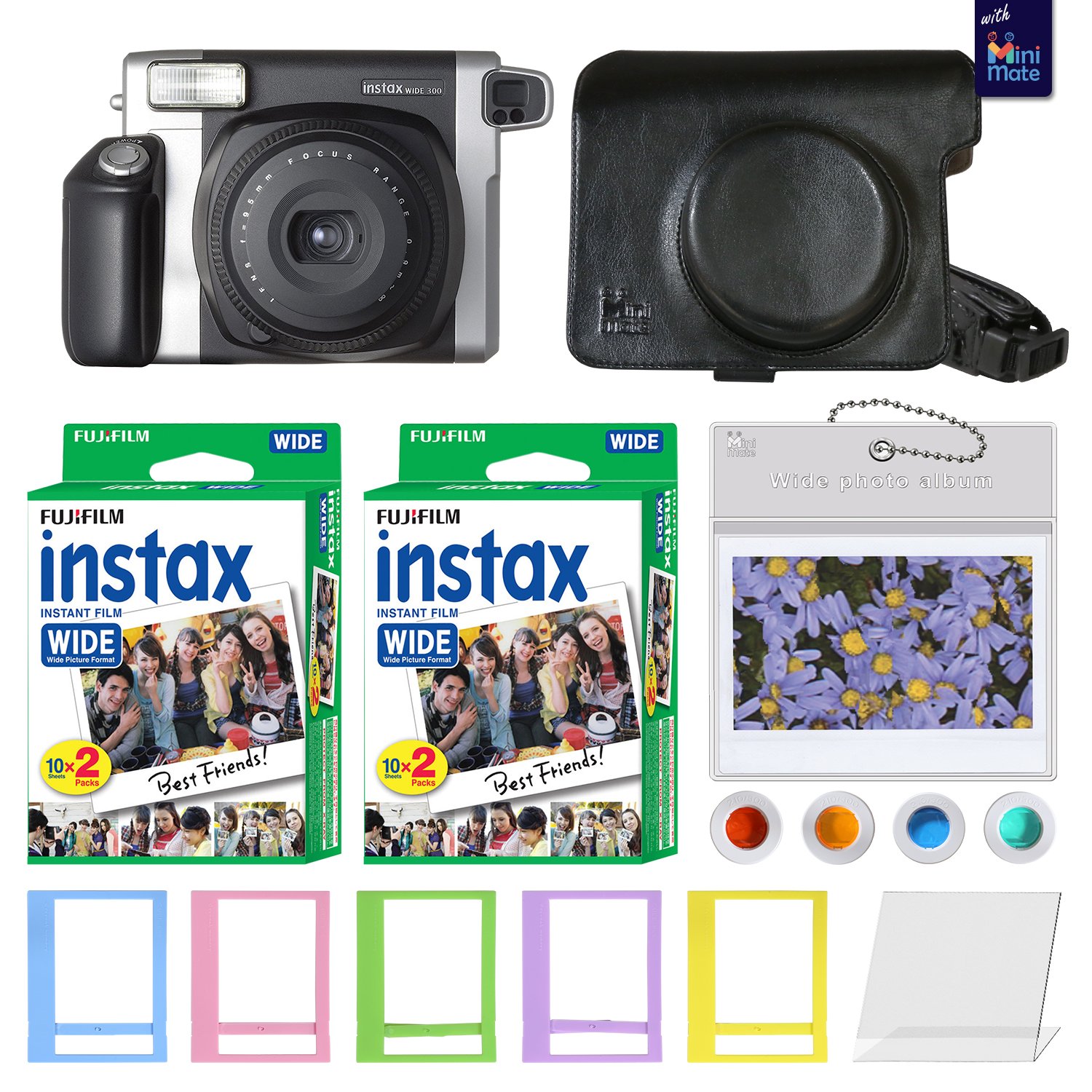 Fujifilm INSTAX Wide 300 Instant Camera with Fujifilm Instax Wide Instant Film + Deluxe Accessory Kit