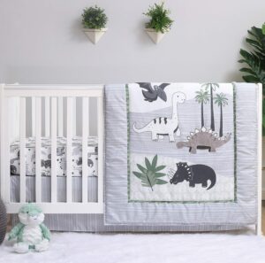 the peanutshell dinosaur crib bedding sets for boys - 3 pieces