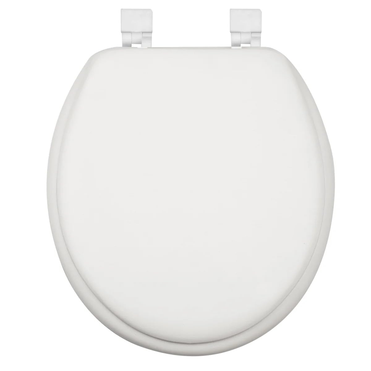 J&V Textiles Soft Round Toilet Seat With Easy Clean & Change Hinge, Padded (White)*