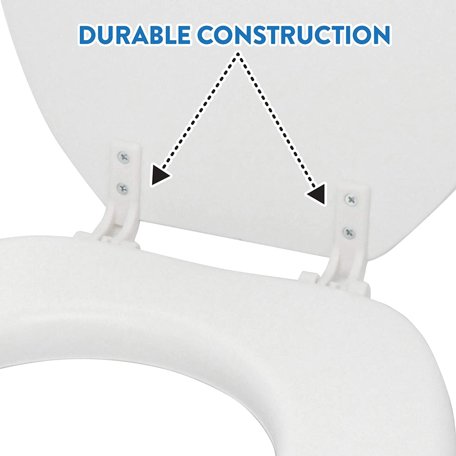 J&V Textiles Soft Round Toilet Seat With Easy Clean & Change Hinge, Padded (White)*