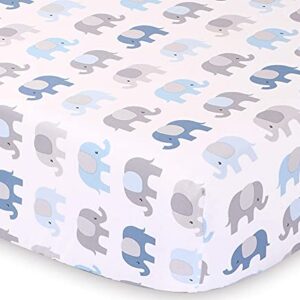 The Peanutshell Elephant Crib Bedding Set - 3 Piece Nursery Set - Crib Comforter, Fitted Crib Sheet, Crib Skirt