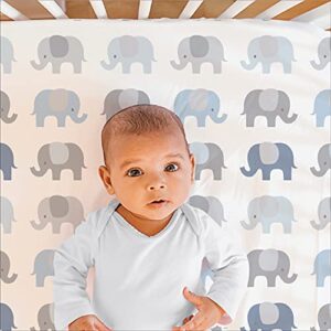 The Peanutshell Elephant Crib Bedding Set - 3 Piece Nursery Set - Crib Comforter, Fitted Crib Sheet, Crib Skirt