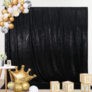 squarepie sequin backdrop not see through thick stain background glitter curtain party 10ft x 10ft black