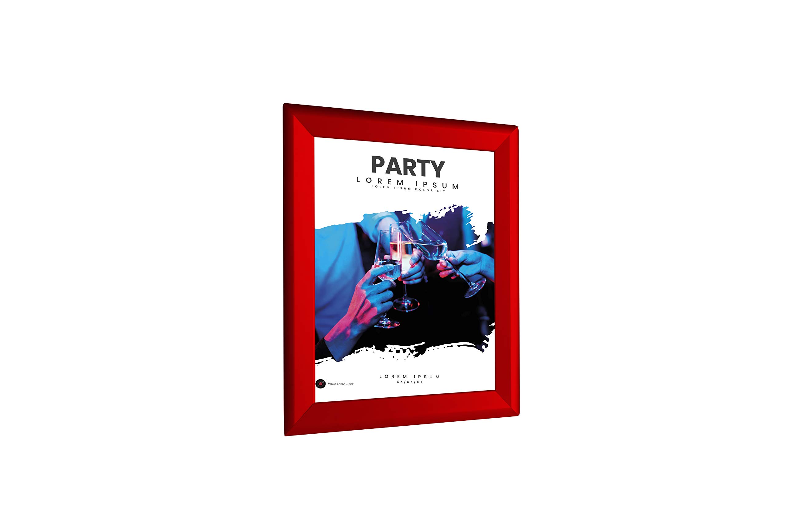 BNV Aluminum Front Load Snap Poster/Picture Certificate Frame, Red, 8.5x11 Inches, 1.25'' Profile, Wall Mounting, Portrait and Landscape Mode, Easy Installation, Anti-Glare, PVC Cover, Lightweight