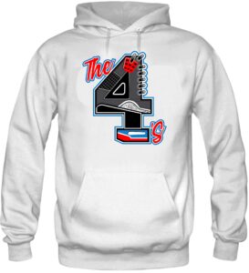 snelos jordan retro 4 what the match shirts (jordan 4 what the - the 4's hoodie (white), m)