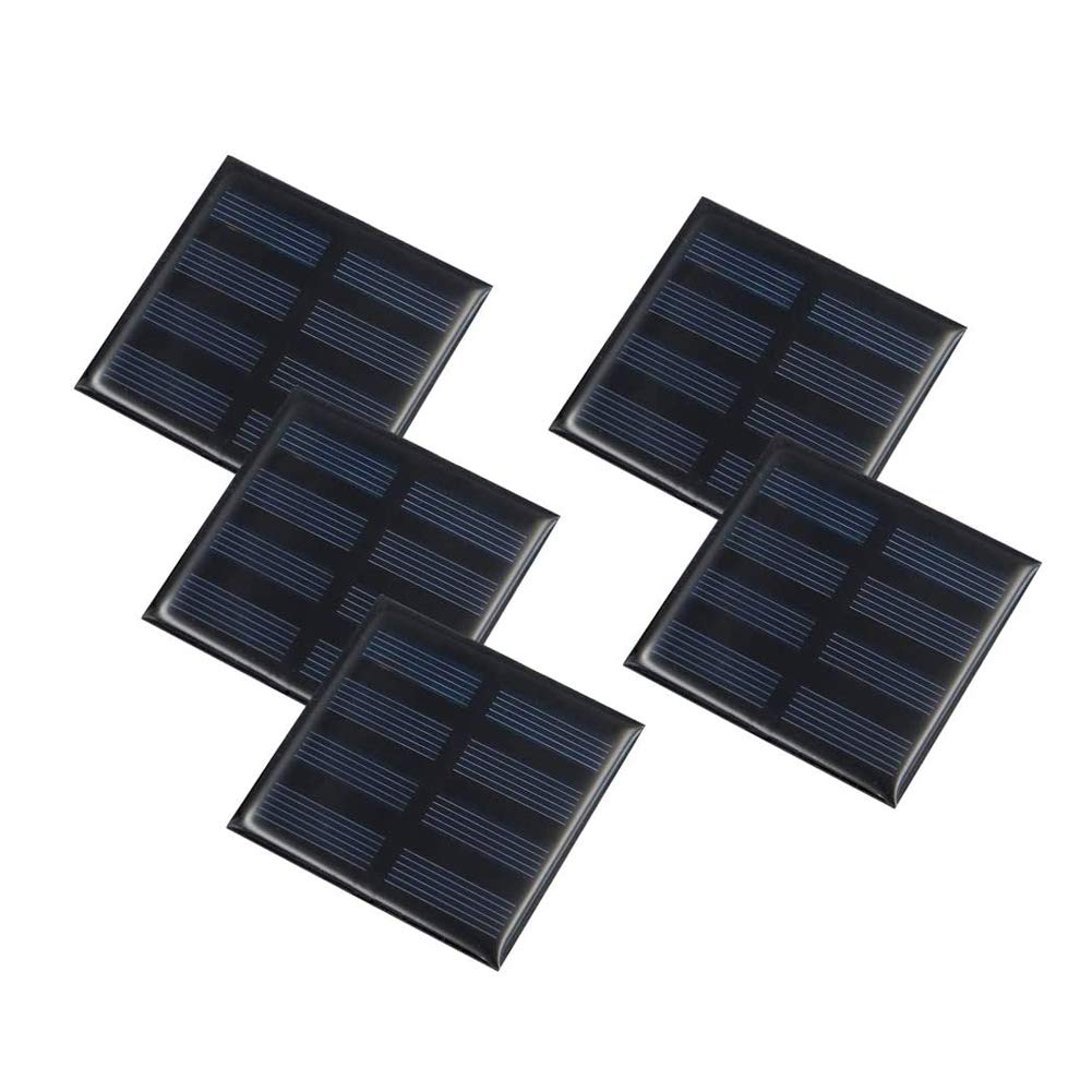 Treedix 5pcs 2V 150mA Polysilicon Solar Panel Glue Solar Cell Battery Charger DIY Solar Product Mini Small Solar Panel Module Kit Polycrystalline Silicon Encapsulated in Waterproof Resin (150mA)