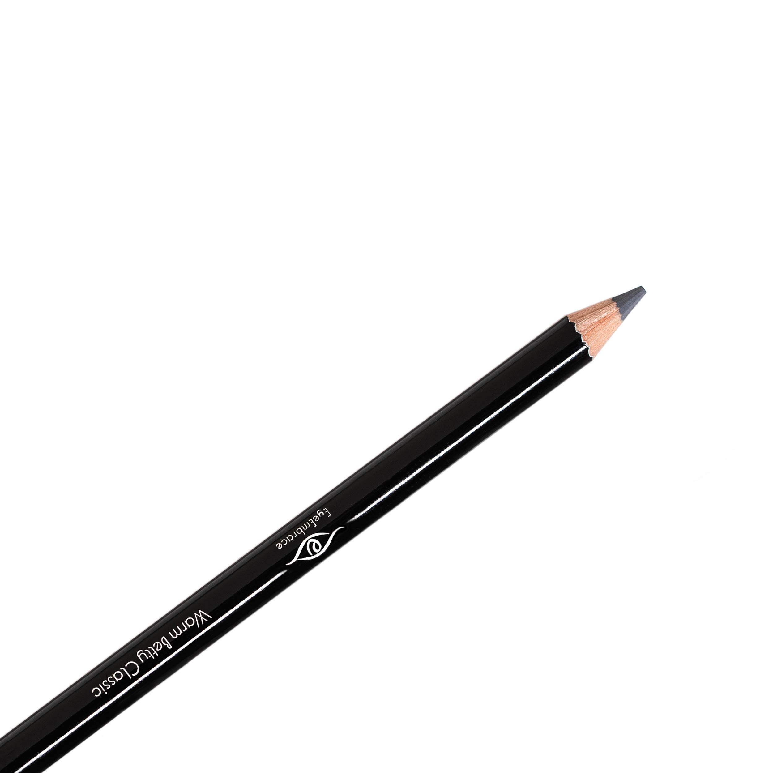 Eye Embrace Warm Betty Classic: Light Gray Wooden Eyebrow Pencil – Waterproof, Double-Ended Pencil with Sharpener & Spoolie Brush, Cruelty-Free