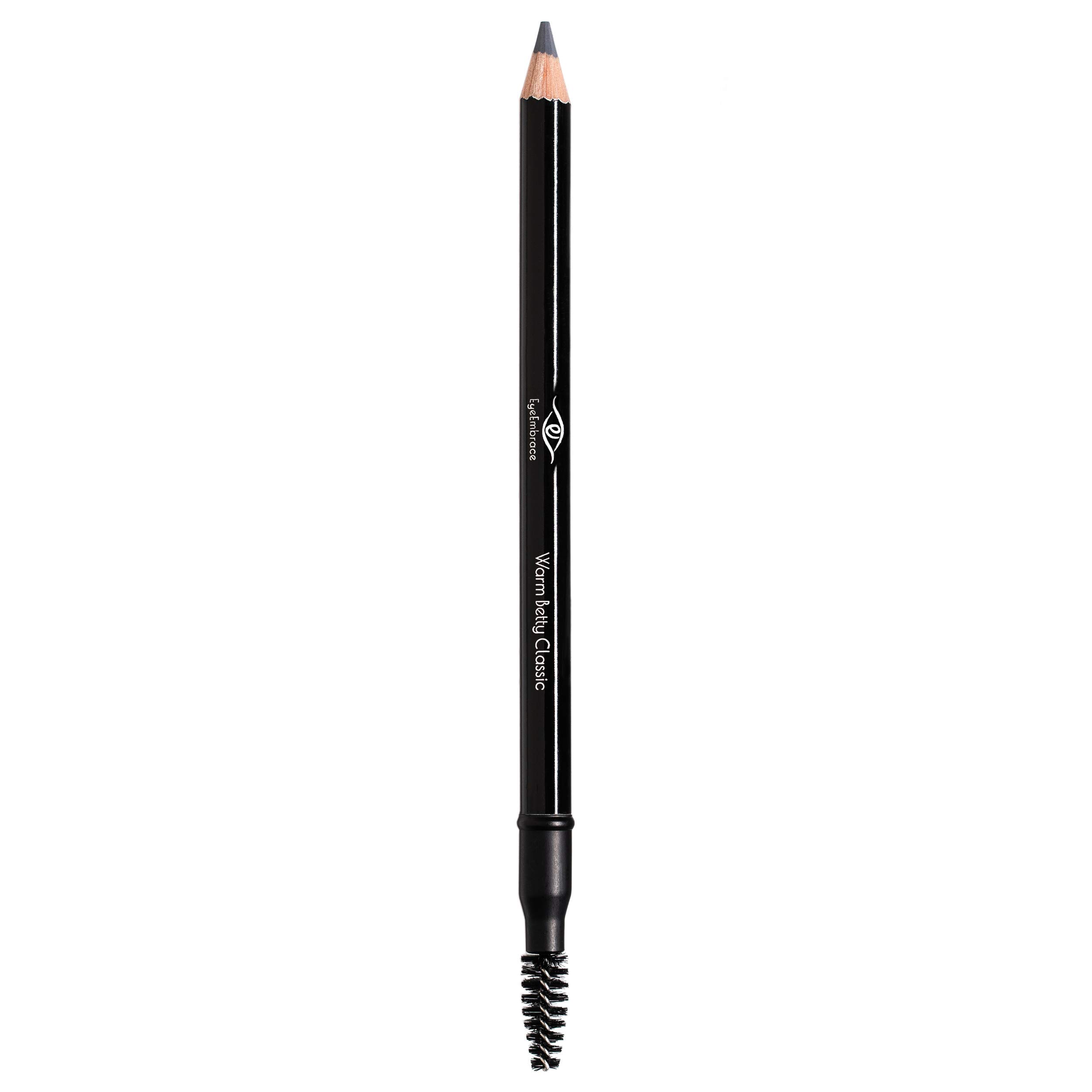 Eye Embrace Warm Betty Classic: Light Gray Wooden Eyebrow Pencil – Waterproof, Double-Ended Pencil with Sharpener & Spoolie Brush, Cruelty-Free