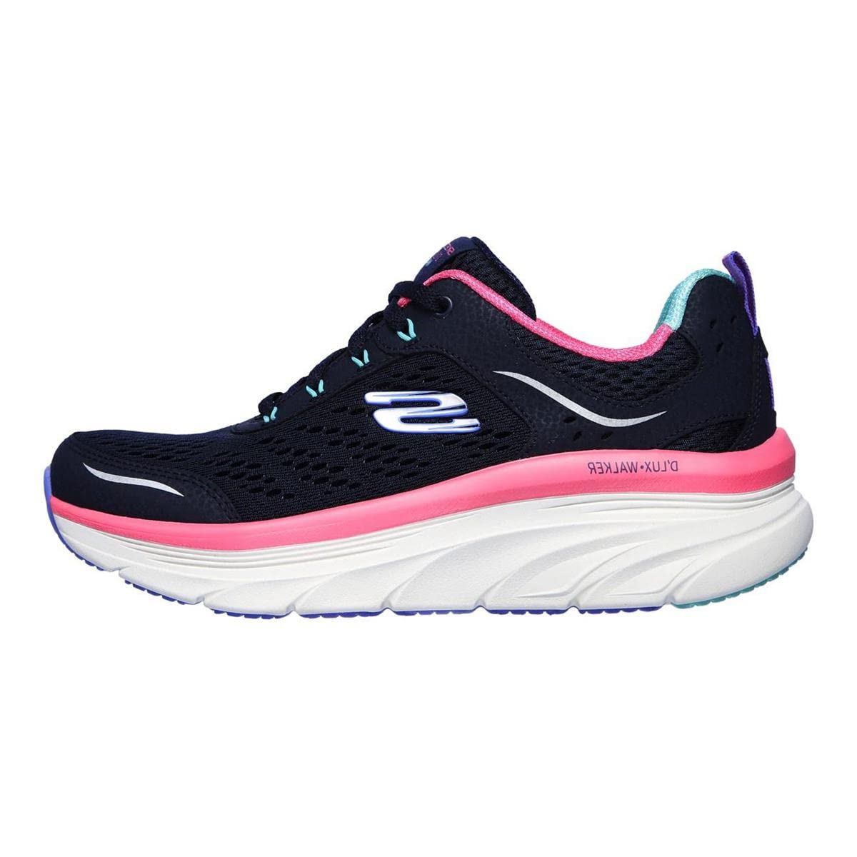 Skechers Women's D'Lux Walker Sneaker, NVMT=Navy Multi, 6.5