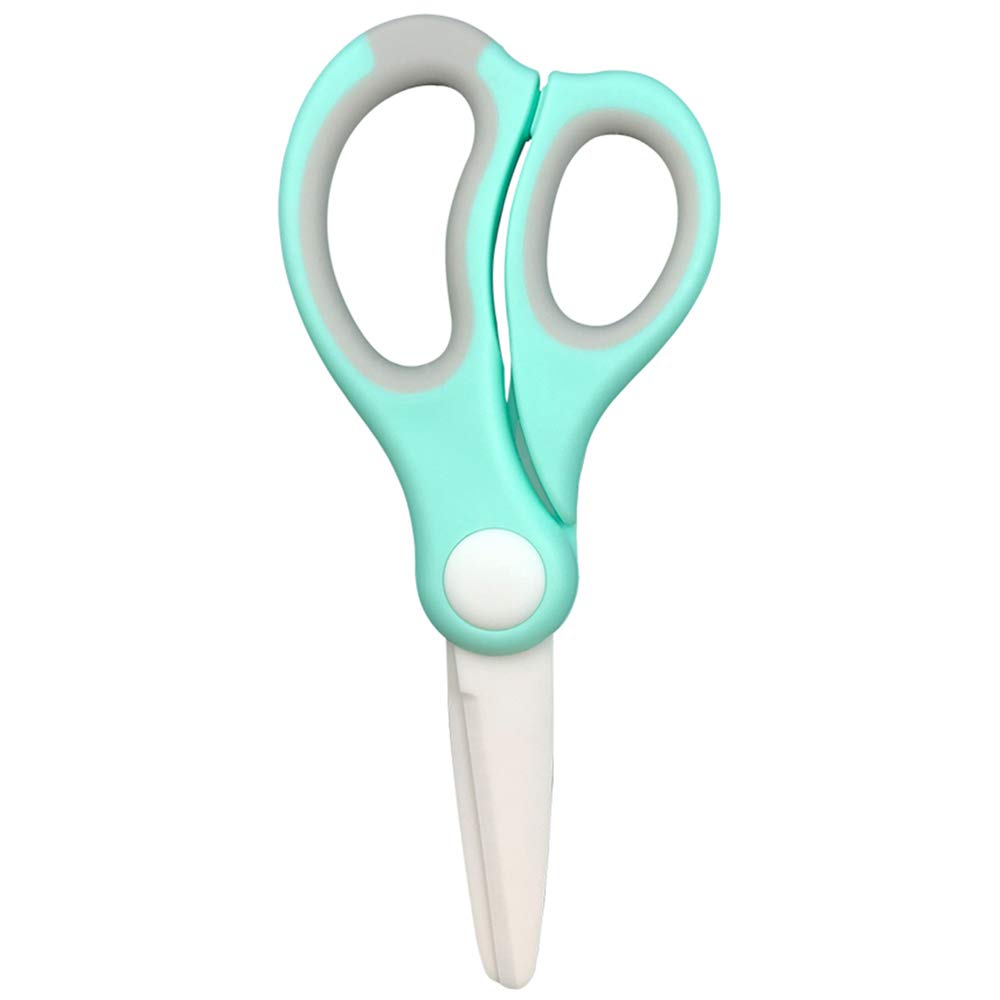 Baby Food Scissors Ceramic，Portable Baby Food Scissors without BPA With Box And Dust Cover (Green)