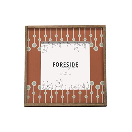 Foreside Home and Garden Red Dot Pattern 5 x 5 inch Decorative Wood Picture Frame, 5