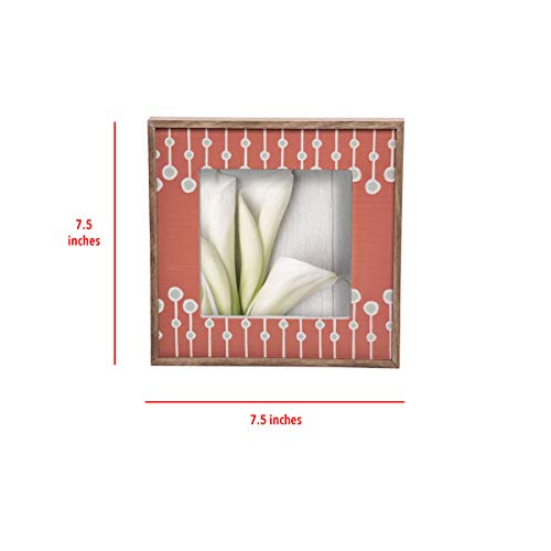 Foreside Home and Garden Red Dot Pattern 5 x 5 inch Decorative Wood Picture Frame, 5