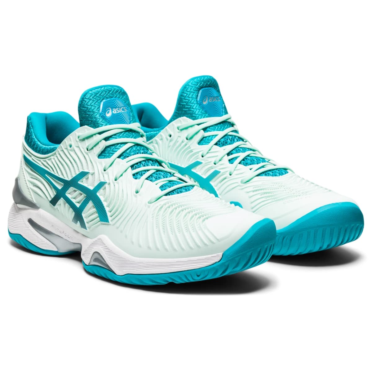 ASICS Women's Court FlyteFoam 2 Tennis Shoes, 8.5, BIO Mint/Lagoon