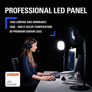 Elgato Key Light Air - Professional 1400 lumens Desk Light for Streaming, Broadcasting, Home Office and Video Conferencing, Temperature and Brightness app-adjustable on Mac, PC, iOS, Android