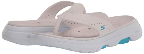 Skechers Women's FOAMIES GOwalk 5 - Bali Sport Sandal, White, 10