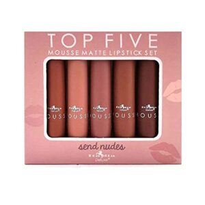 italia deluxe top five mousse matte lipstick set send nudes