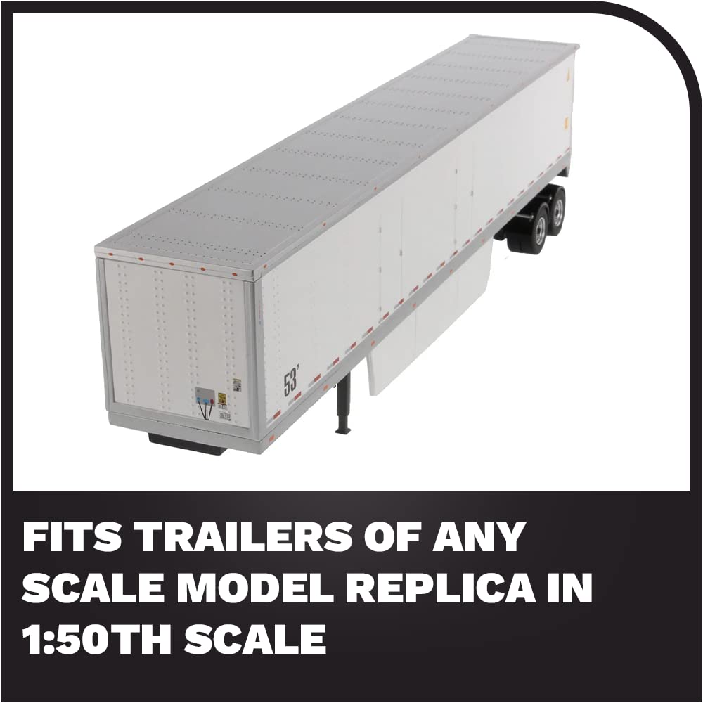 53' Dry Cargo Van Trailer White Transport Series 1/50 Diecast Model by Diecast Masters 91021